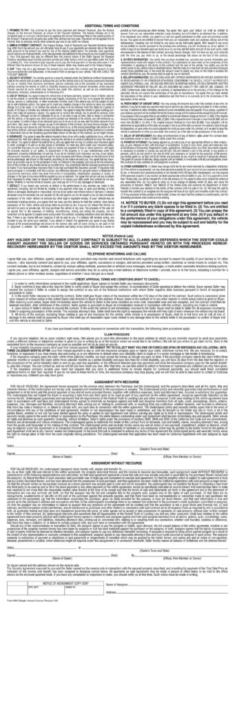 Simple Interest Motor Vehicle Contract | BPI Custom Printing