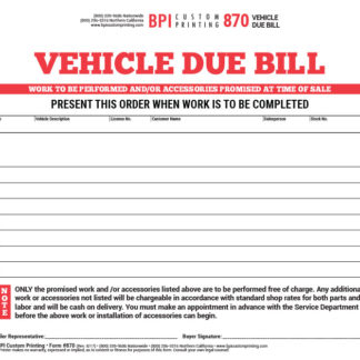 Car Dealership Legal and Financial Forms | BPI Custom Printing